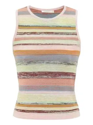 Zimmermann Luna Mouline Racer Tank Top - Pink