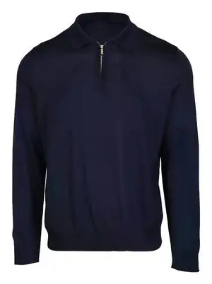 Colombo Quarter Zip-up Polo Shirt - Blue