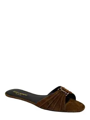 Saint Laurent Babylone Flat Sandals - Brown