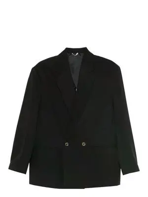 Imperial Notched-lapel Double-breasted Blazer - Black