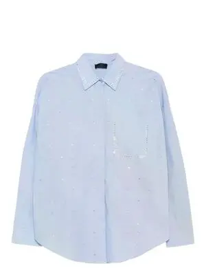 Liu Jo Embellished Cotton Shirt - Blue