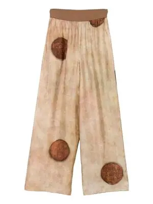 UMA WANG Pansy Dot-print Trousers - Neutrals