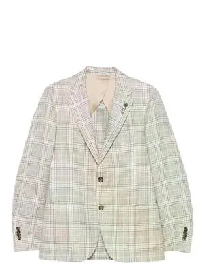 LARDINI Checked Blazer - Neutrals