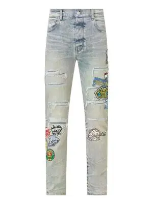 Amiri Patch Repair Station Slim Jeans - Blue
