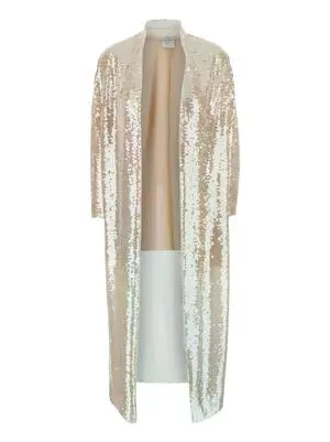 FORTE_FORTE Sequin-embellished Cape - Neutrals