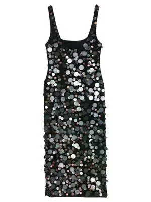 Cynthia Rowley Lace & Silk Charmeuse Midi Dress - Black | Editorialist