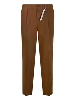 SANTANIELLO Belt-Loops Trousers Brown