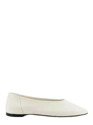 TOTEME Asymmetric Leather Ballet Flats - Neutrals