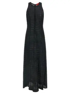THELATEST Striped Sleeveless Maxi Dress - Black