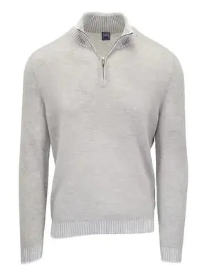 Fedeli Half-Zip Cashmere Sweater Grey