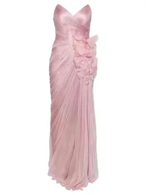 IRIS SERBAN Rafael Flower Draped Maxi Dress - Pink