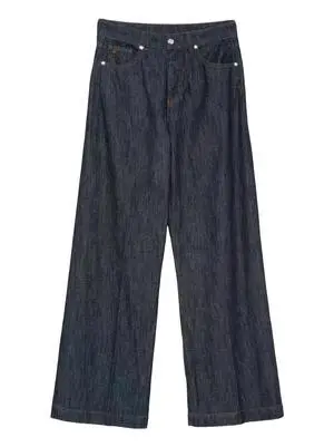 NINE:INTHE:MORNING Audrey Logo-Patch Jeans Blue