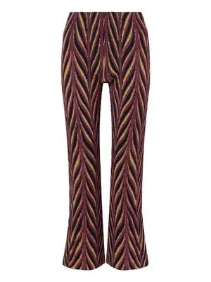 Proenza Schouler Amelia Jacquard-knit Flared Pants - Purple