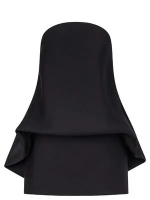 Balenciaga Wool-blend Mini Balloon Dress - Black