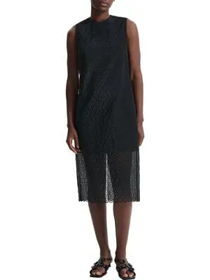 Cecilie Bahnsen Devin Embroidered Floral Midi Dress - Black