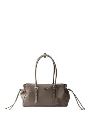 Prada Bonnie Medium Antiqued Leather Tote Bag - Grey