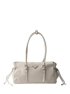 Prada Bonnie Medium Antiqued Leather Tote Bag - Neutral