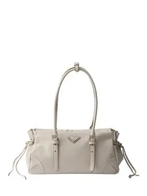 Prada Bonnie Medium Antiqued Leather Tote Bag - Neutral