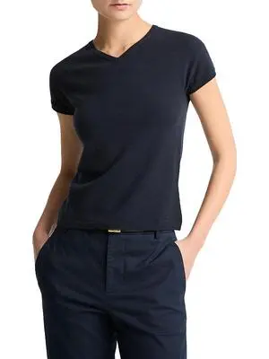 Vince High V Neck Tee - Eclipse