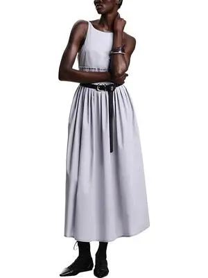 Emporio Armani Poplin Smocked Sleeveless Dress - Iris