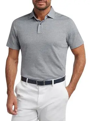 David Donahue Connery Cotton Polo Shirt Navy