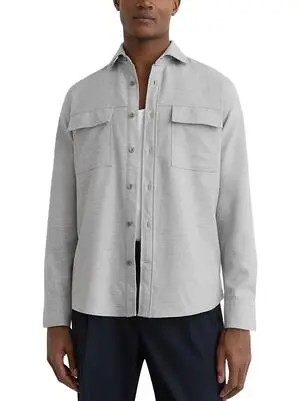 REISS Regular Fit Grey Pocket Shirt
