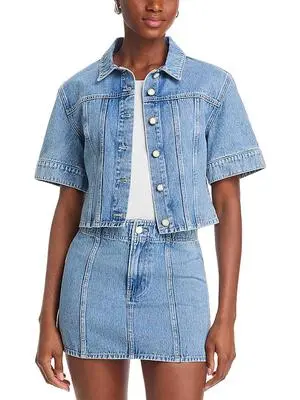 Veronica Beard Malcom Denim Jacket - Silver Dust