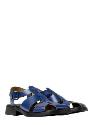 Camper Dana Leather Fisherman Sandal Blue
