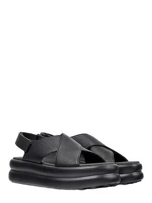 Camper Pelotas Flota Up Leather X-Strap Sandal Black