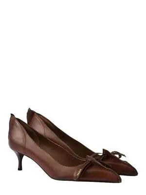 PRADA Leather Kitten Heel Pumps