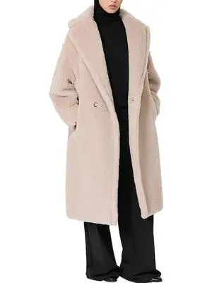 Max Mara Alpaca, Wool & Silk Teddy Coat - Beige