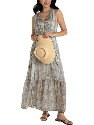 LIVERPOOL Sleeveless Smocked Waist Woven Maxi Dress - Citronmlt
