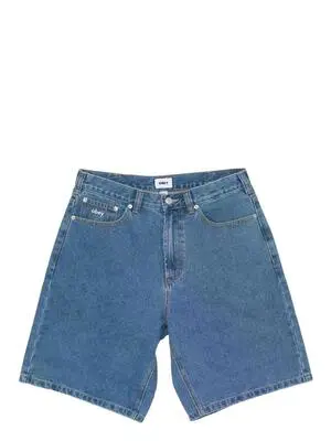 Obey Logo-embroidered Shorts - Blue