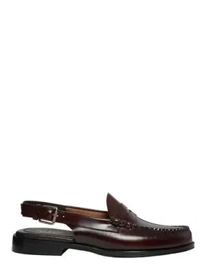 G.H.BASS Adjustable Strap Penny-slot Mules - Brown