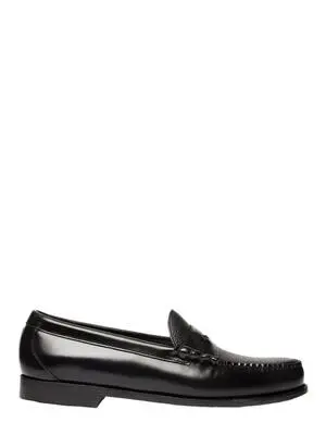 G.H.BASS Hand-stitched Leather Loafers - Black