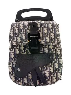 Dior Saddle Oblique Canvas Mini Backpack - Blue