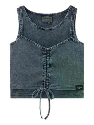 MUSIUM DIV. Drawstring-detail Ribbed Tank Top - Blue