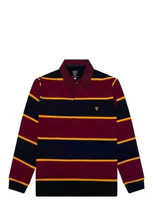 SOUTH2 WEST8 Striped Collared Polo Shirt - Red