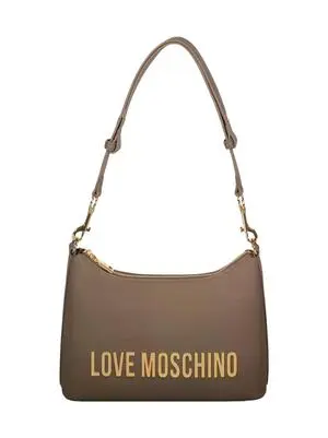 Moschino Logo Lettering Shoulder Bag Brown