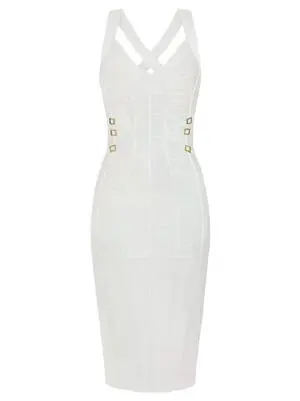 Elisabetta Franchi Knit 3d Pencil Dress - White