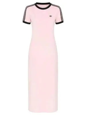 Adidas Three-stripe Midi Dress - Pink