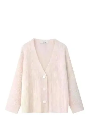 LU REN V-neck Button Cardigan - Pink