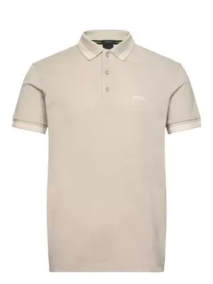 BOSS Striped Collar T-shirt - Neutrals