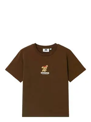CHOCOOLATE Logo-Embroidered T-Shirt Brown