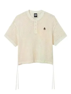 FINGERCROXX Drawstring Mesh T-shirt - Neutrals