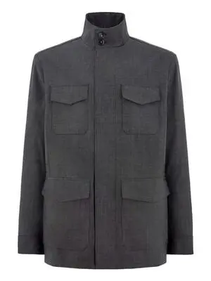 Canali Front-pocket Jacket - Grey