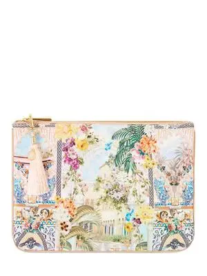 Camilla Small The Architects Of Alcázar Zip Clutch Bag - Neutrals