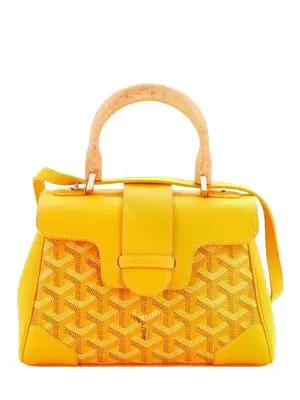 Goyard Saigon Top Handle Mini Shoulder Bag Coated Canvas With Leather Orange
