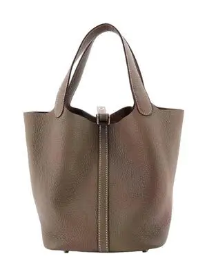 Hermès Picotin Lock Mm Bucket Bag Clemence - Grey