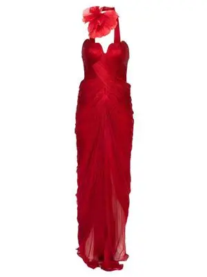 IRIS SERBAN Marisa Draped Maxi Dress - Red